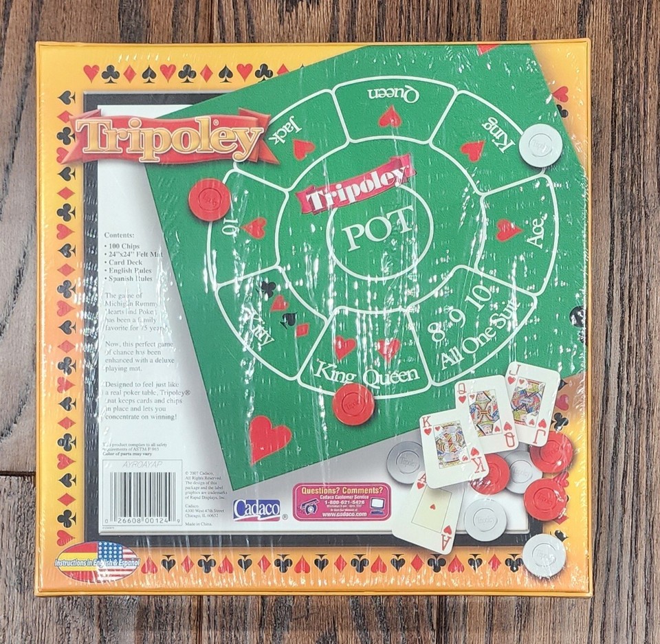New Tripoley Deluxe Mat Version The Game Of Michigan Rummy, Hearts And ...