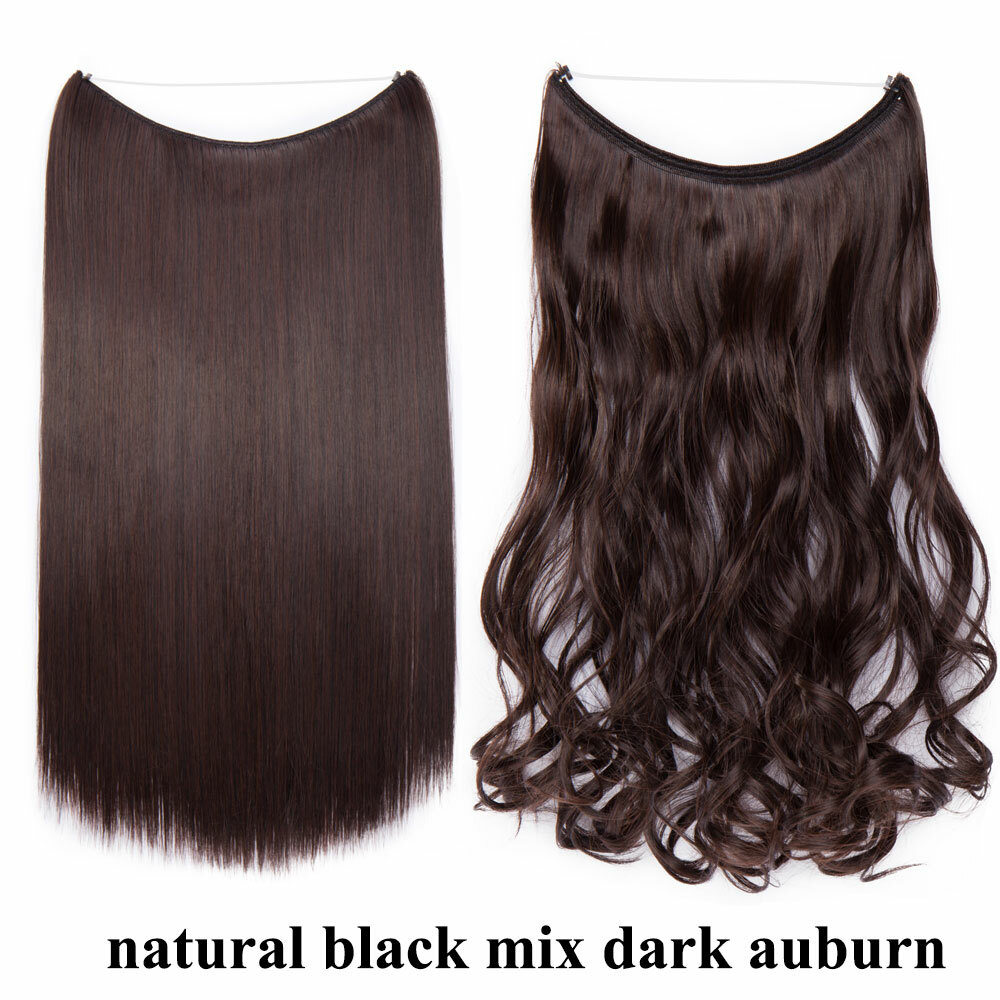 Long Real Straight Curly Wire Headband One Piece Clip in on Hair ...