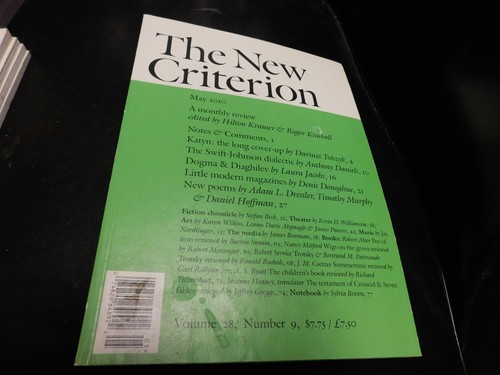 The New Criterion Magazine Hilton Kramer Roger Kimball 2010 May | eBay
