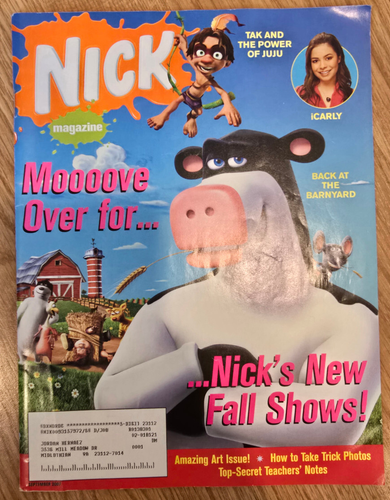 Nickelodeon Magazine September 2007 Moooove Over | eBay