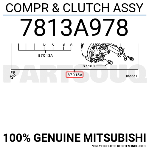 7813A978 Genuine Mitsubishi COMPR & CLUTCH ASSY | eBay