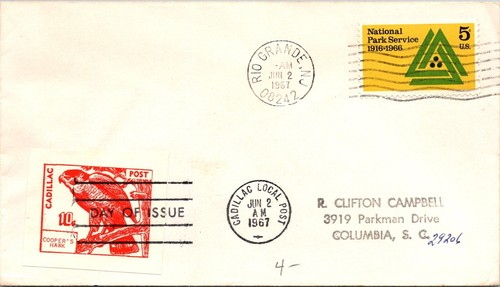 GOLDPATH: US COVER 1967 RIO GRANDE,NJ.LABEL,CADILLAC LOCAL POST CV780 ...