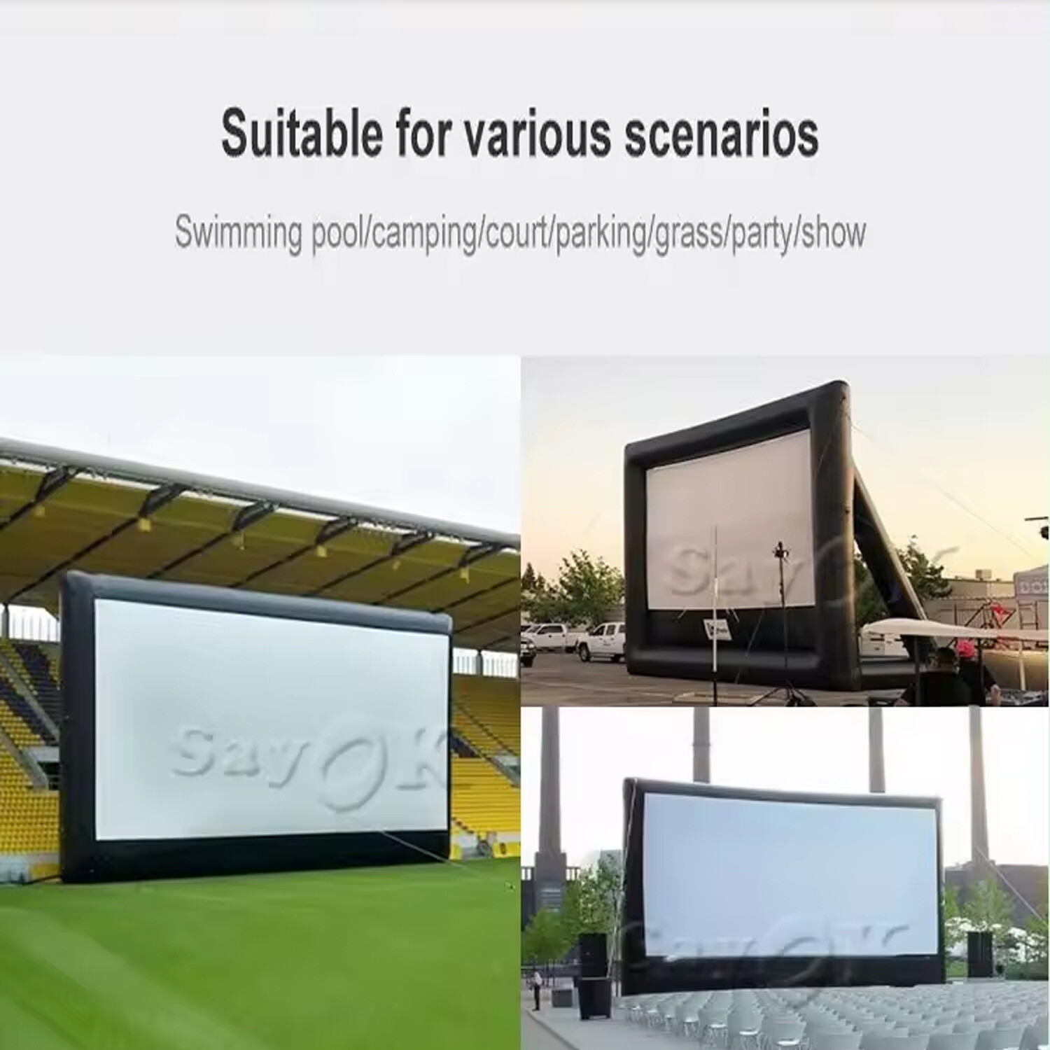 7mx5mH Inflatable Movie Projector Screen Projection Outside Theater W ...