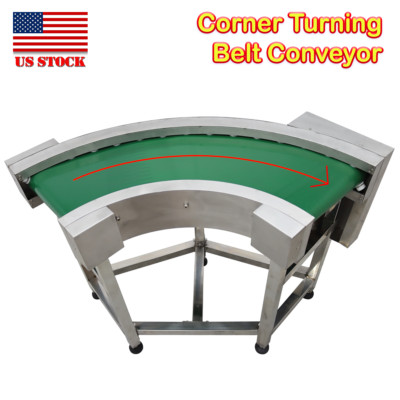 11.8"Wide Industrial Belt Conveyor System 90° Corner Turning 20m/min ...
