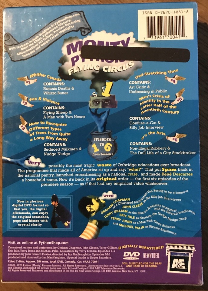 Monty Pythons Flying Circus - Set 1: Season 1 (1999, 2-DVD Set) ⭐NEW ...