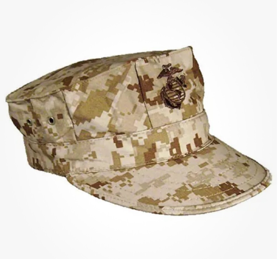 New* USMC Issued 8 Point Cover MARPAT Desert, Marine EGA, Hat, Cap | eBay