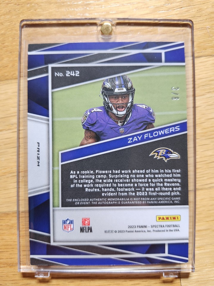 2023 Spectra Zay Flowers Rookie Jersey Patch Auto Laundry Tag /8 Ravens ...