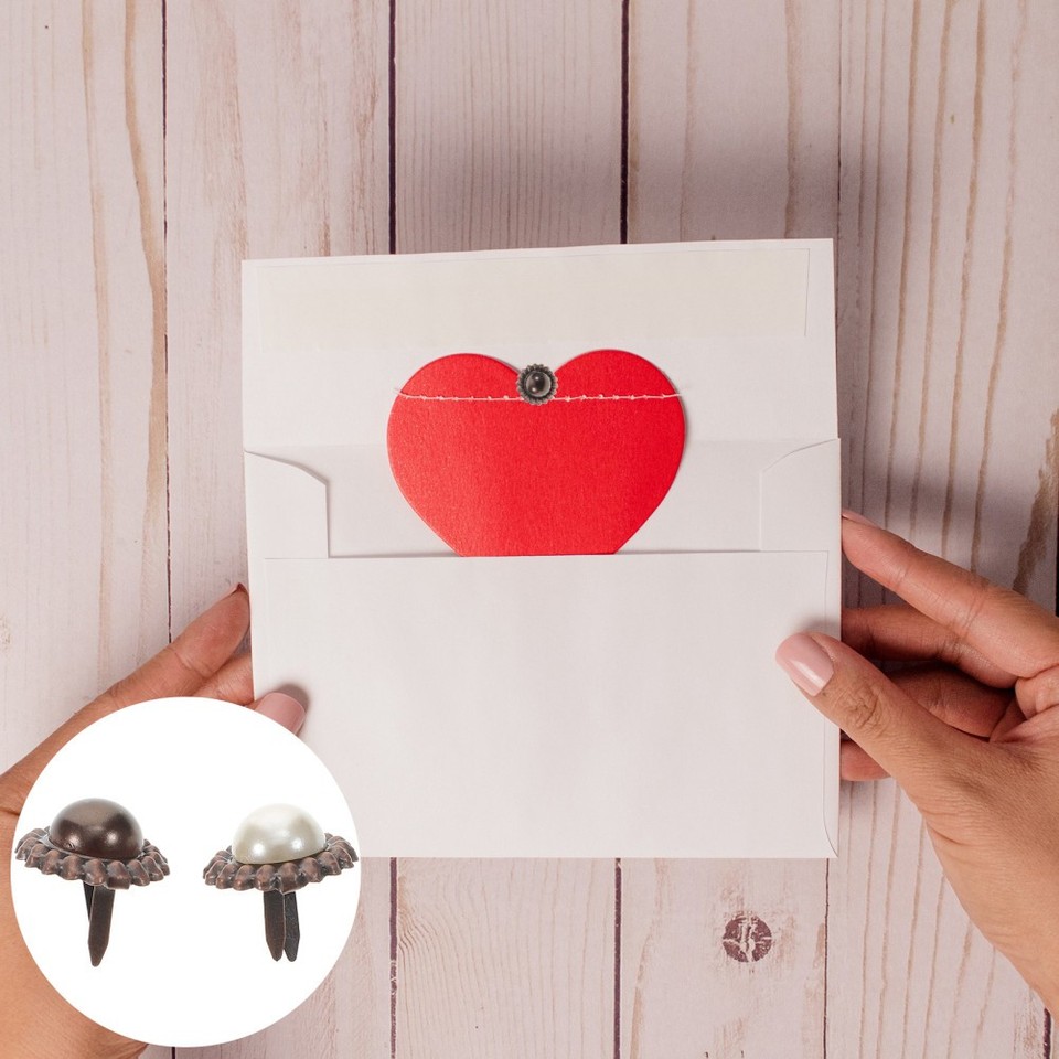 20 PC Paper Fasteners Round Scrapbooking Brads Pearl for Crafting ...