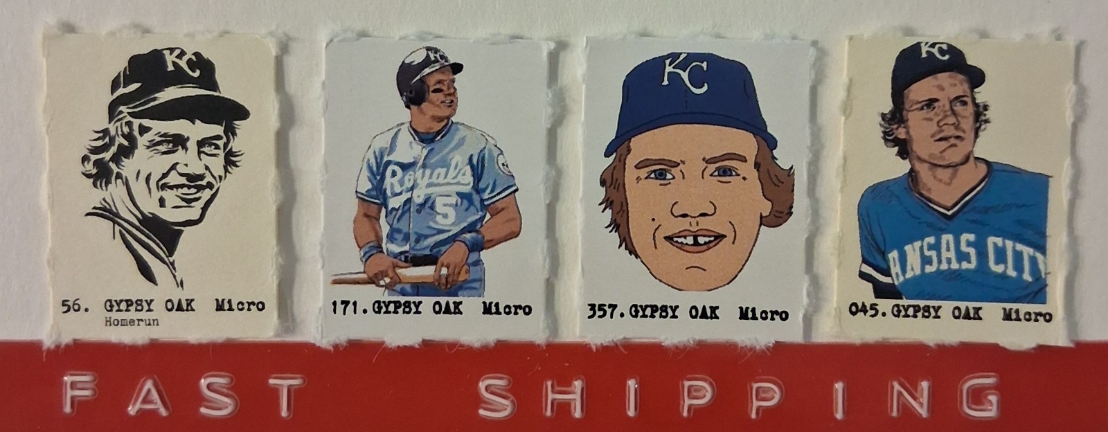(4) GEORGE BRETT Royals Rare Gypsy Oak Micro Gumball Machine Baseball ...