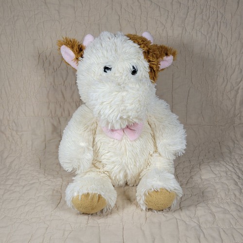 Kellytoy Brown White Cow Plush Pink Bow Tie Bowtie 10" Kelly Toy ...
