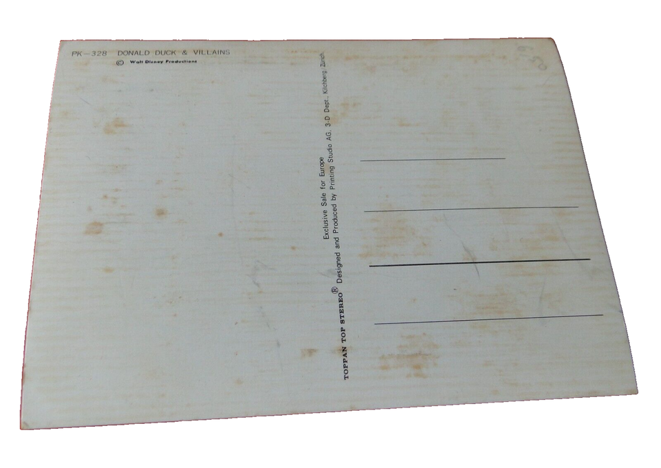 Postcard Antique Relief 3D Walt Disney Donald Duck & Villains | eBay