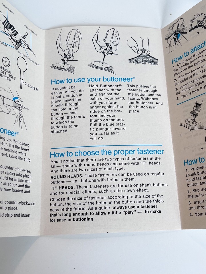 Buttoneer Kit Vintage Button Attacher RONCO As Seen on TV | eBay