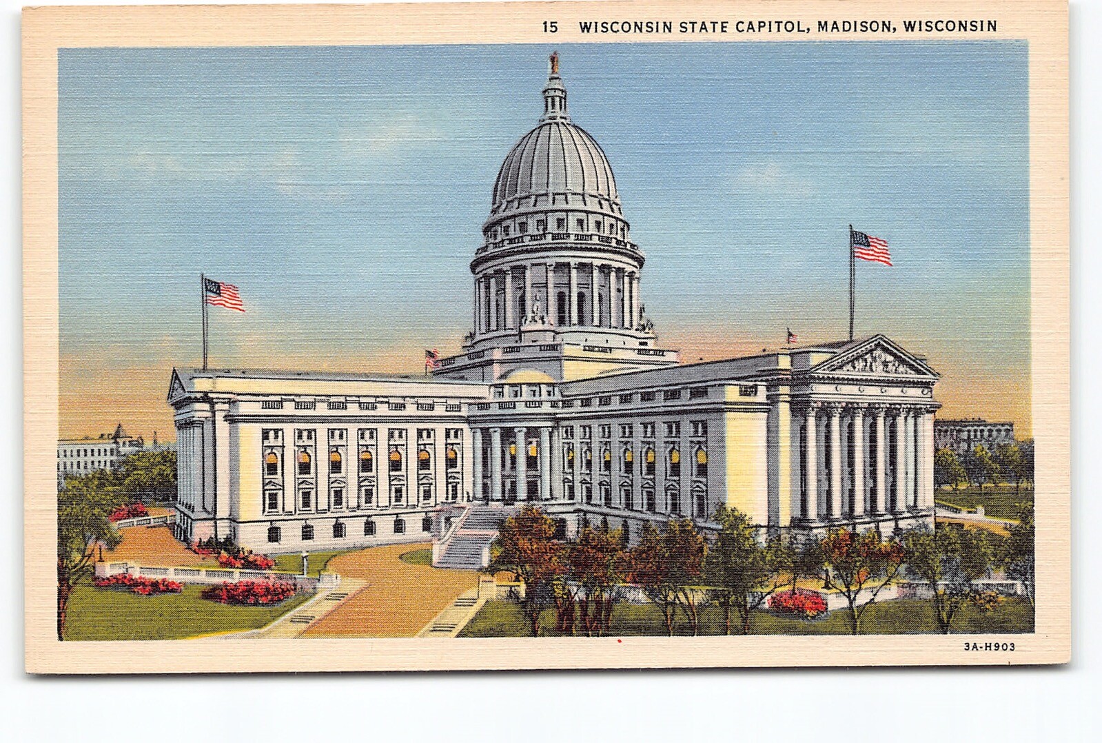 Wisconsin State Capitol Building Madison WI Dome Linen Postcard Vtg ...