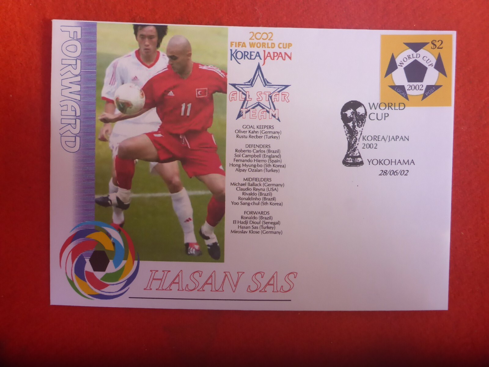 HASAN SAS ALL STAR 2002 WORLD CUP FOOTBALL LOCAL POST COVER | eBay