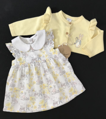 Baby Girls Peter Rabbit Dress And Cardigan | eBay