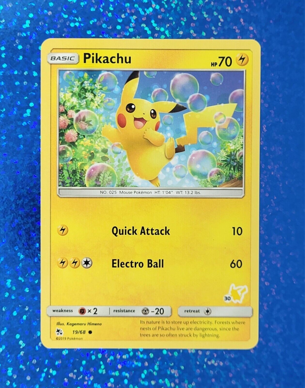 Pikachu #30 19/68 Hidden Fates Pikachu Stamped Pokemon TCG Card NM ...