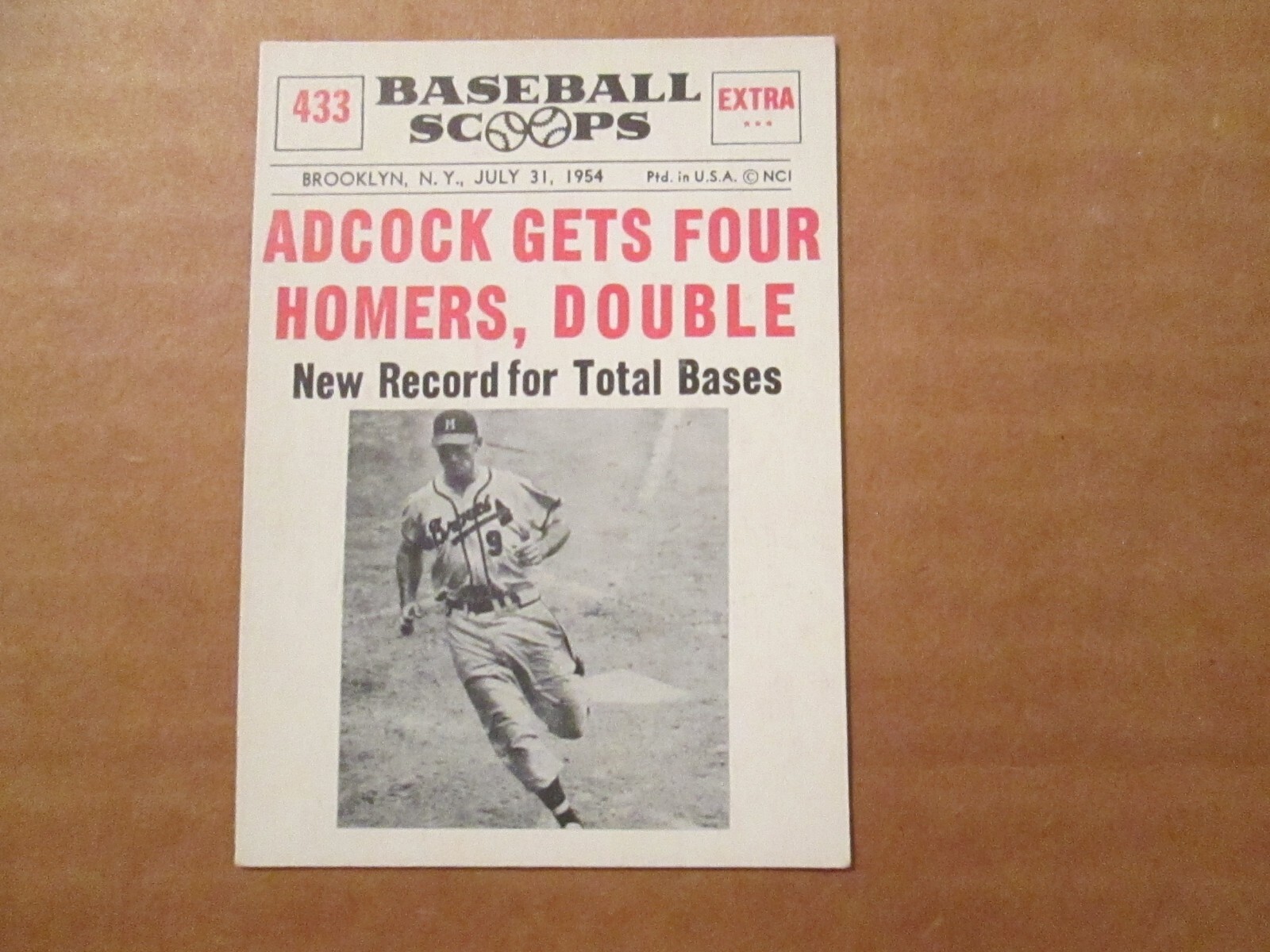 1961 Baseball Scoops #433 Joe Adock Braves | eBay