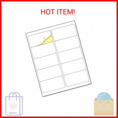 (2" x 4") 30 Sheets, Printable White Sticker Labels, Laser/Inkjet ...