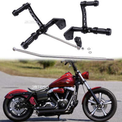 2 X Black Forward Controls Footpegs For Harley Davidson Dyna Super ...