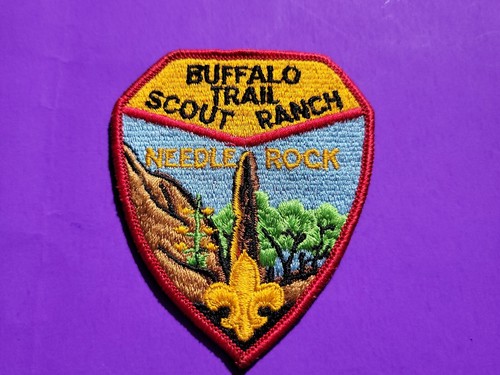 Vintage BUFFALO TRAIL RANCH Boy Scout Camp PATCH Needle Rock Tatanka ...