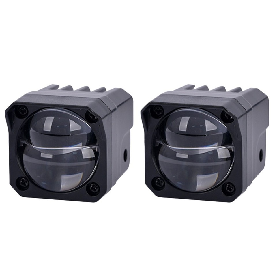 2pcs LED Motorcycle Spotlights White Yellow 40W High Brightness Lights ...