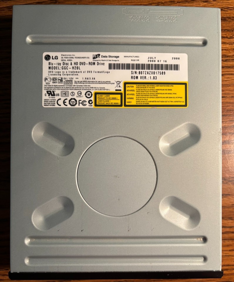 LG Super Multi Blue GGC-H20L Blu-ray HD DVD ROM Drive Disc Reader ...