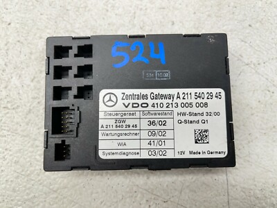 2003 MERCEDES-BENZ W211 E320 RWD CENTRAL GATEWAY CONTROL MODULE UNIT ...