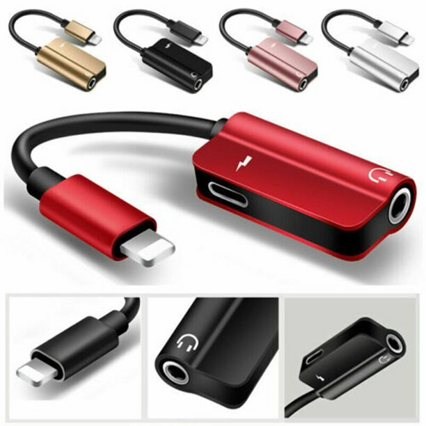 2 in 1 Audio Splitter Adapter 3.5mm Headphone Jack Adapter & Charger ...
