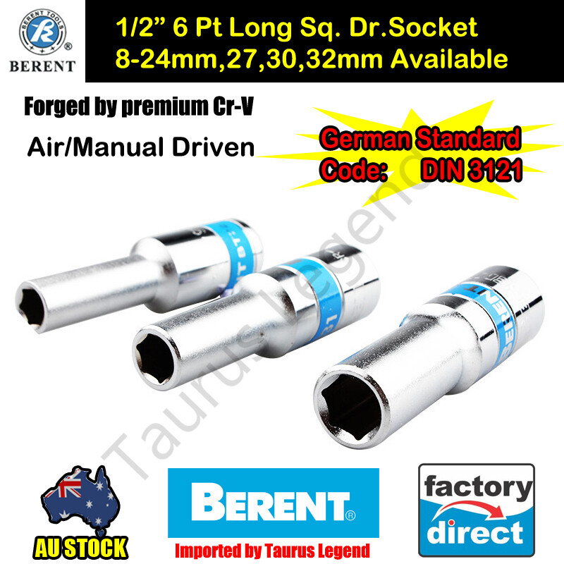 GS Deep Socket 1/2" Drive CRV Metric German Standard (8mm-24mm,27mm ...