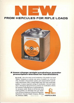 1965 Hercules Powder Reloader Smokeless Rifle Loads Vintage Print Ad ...
