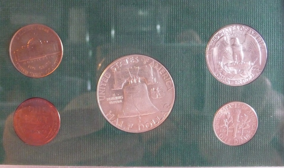 1951 P Philadelphia Mint 5 coin set Unc. Uncirculated with 3 90% silver ...