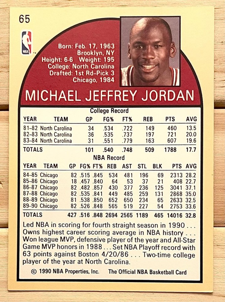 1990-91 NBA Hoops #65 - MICHAEL JORDAN - Pack Fresh! - GOAT - Bulls | eBay