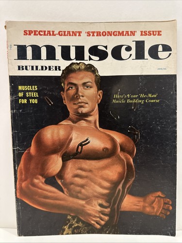MUSCLE BUILDER bodybuilding fitness magazine Cover Design by JOE WEIDER ...