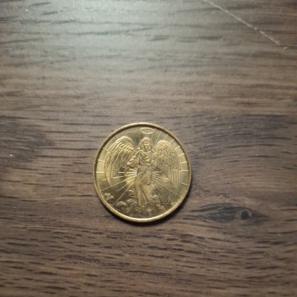 Two Sided Angel Coin Gold Tone | eBay