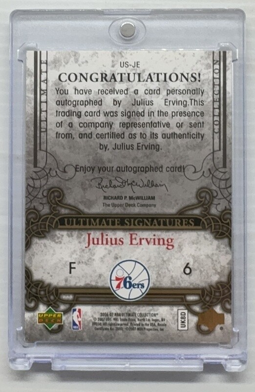 2006-07 Ultimate Collection Julius Erving Ultimate Signatures Auto #US ...