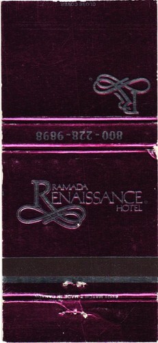 Ramada Renaissance Hotel, United States, Canada, Vintage Matchbook ...