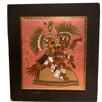Miguel Pineda Enamel On Copper Plaque Aztec God Itztlacoliuhqui | eBay