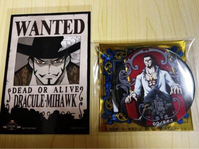 ONE PIECE Dracule Mihawk WANTED Poster and Button Badge Anime Manga ...