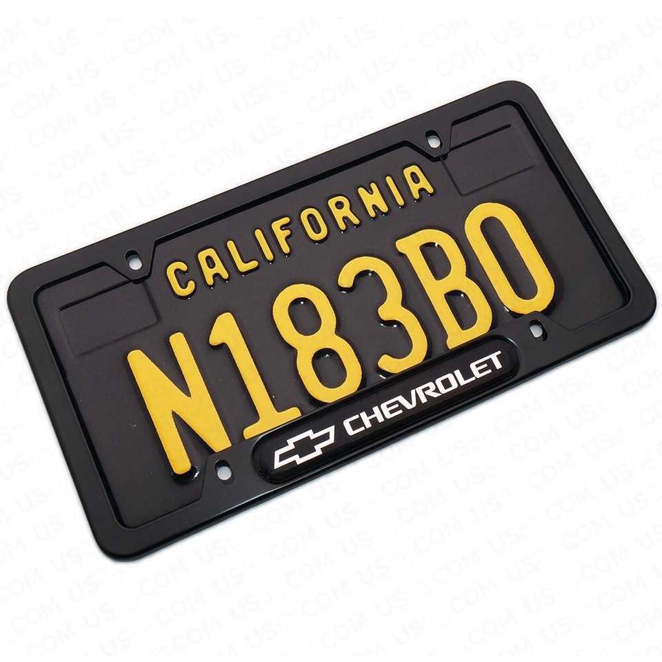 Black Stainless Steel Front Rear For Chevrolet License Plate Frame ...