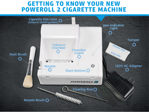 Top-O-Matic PoweRoll 2 80/100mm Electric Cigarette Machine - 6.5 x 5.75 ...