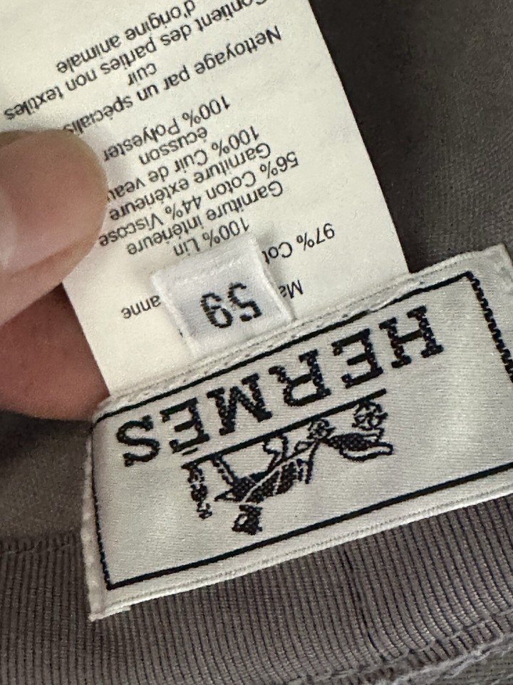 size 59 NEW HERMÈS Cendre / Gris Meye Fred H Cut Bucket Hat | eBay