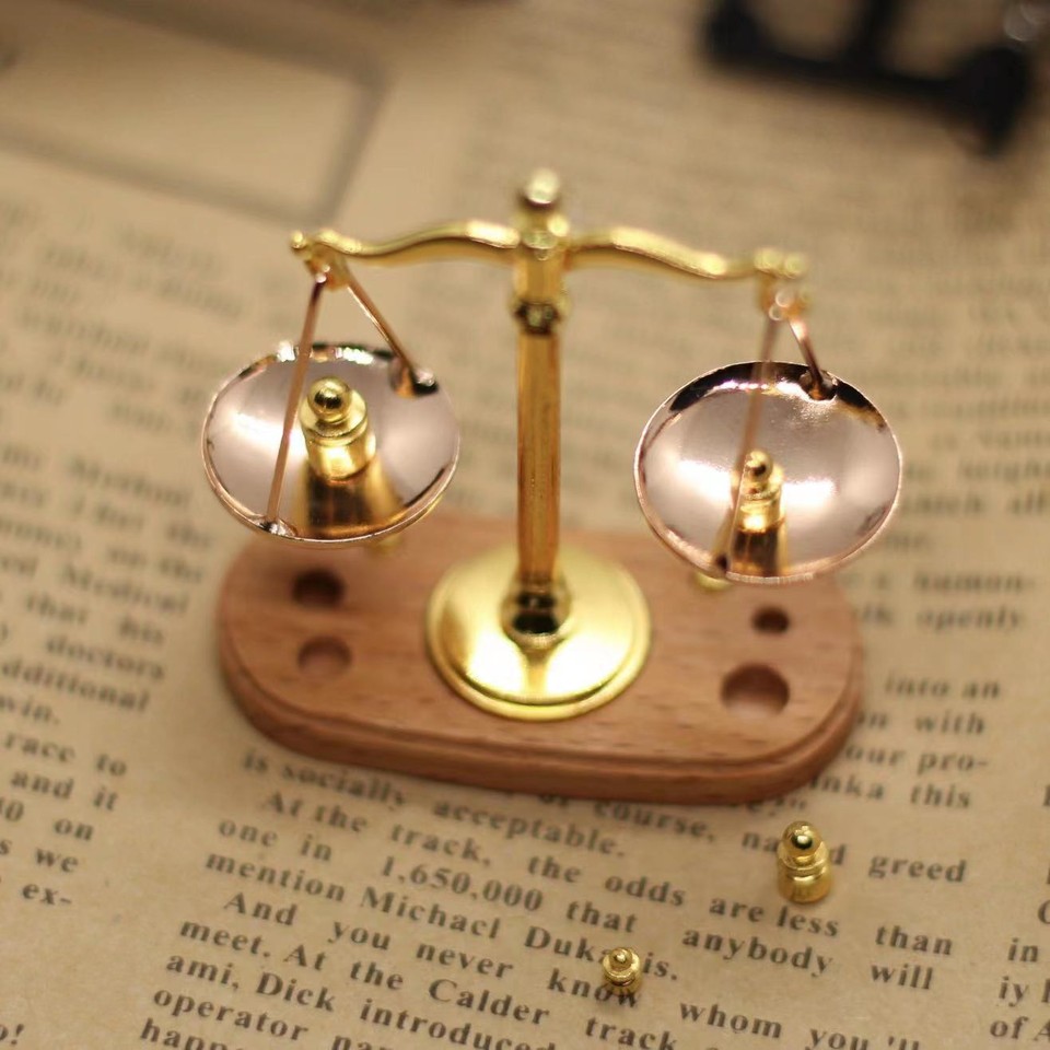 1SET Dollhouse 1:12 Scale Miniature Gold Balance Scales Alloy Store ...