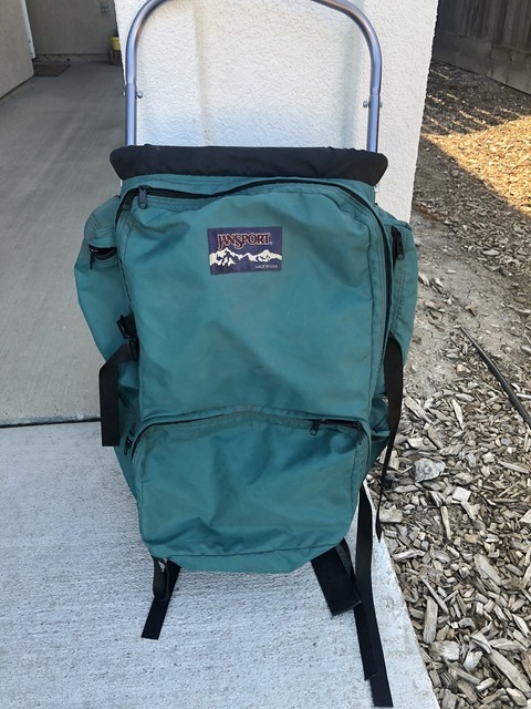 Vintage JanSport External Frame Backpack Green Hiking Pack Excellent ...