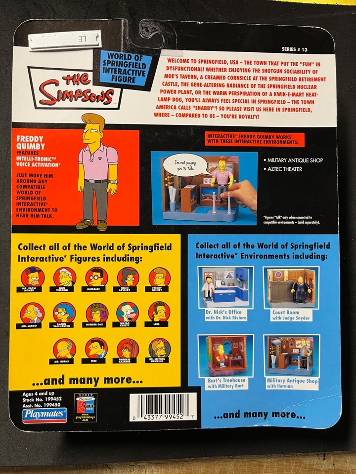 The Simpsons Playmates Fred Quimby Action Figure - Sealed | eBay