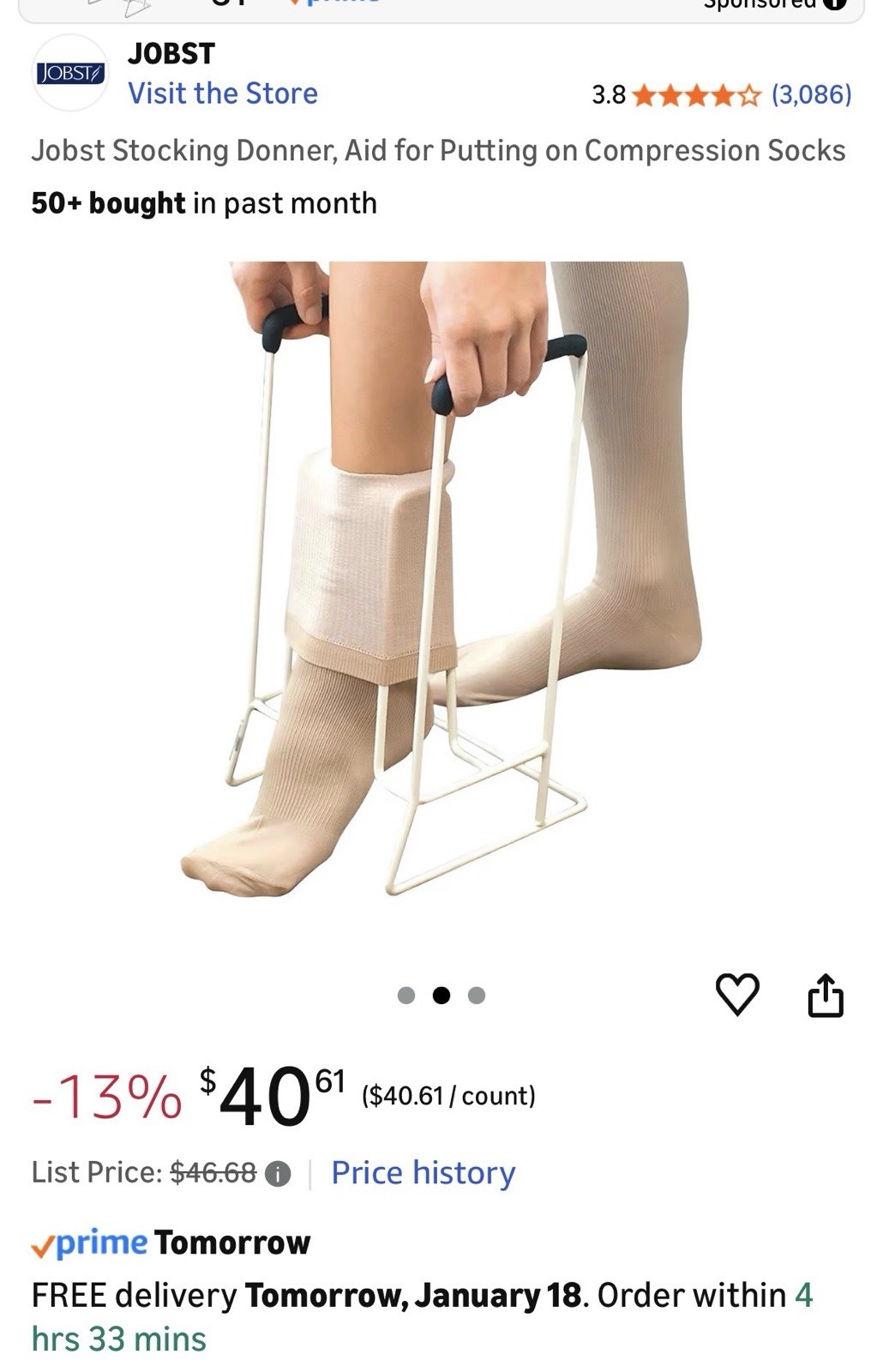 JOBST 110913 Compression Stocking Donner and Application Aid Device for ...