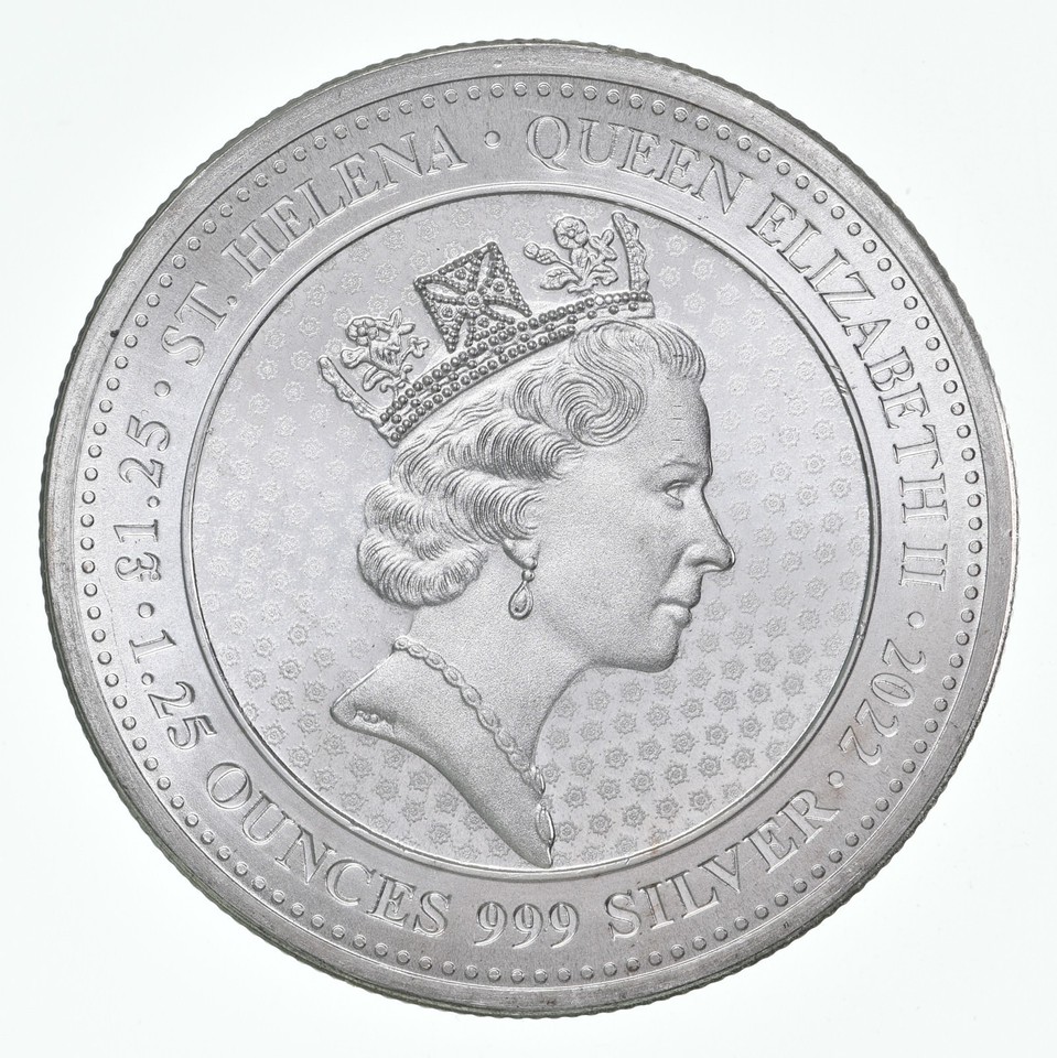 2022 St Helena 1.25 Pound Silver Rose Crown King Charles 1.25 Oz Silver ...