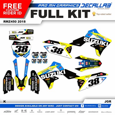 SUZUKI RMZ 450 2018 MX Graphics Decals Stickers Decallab world MXGP NEW ...