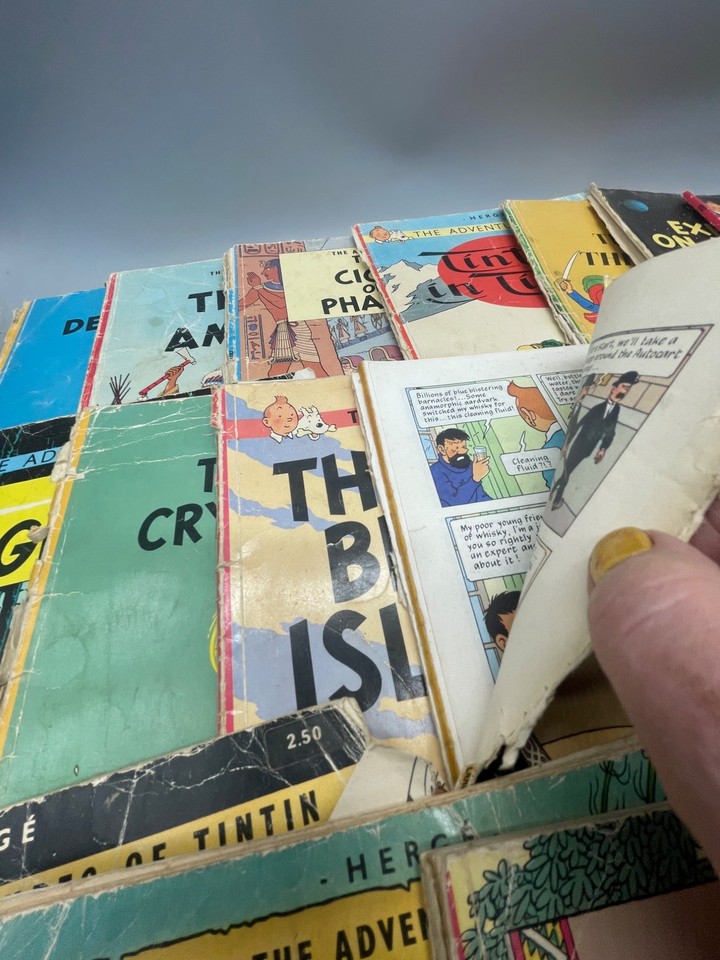 vintage The Adventures Of Tintin Comic Book Collection Lot Of 22 By ...