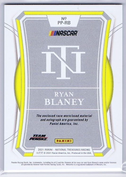 RYAN BLANEY - NT Premium Patches - RACE USED/AUTOGRAPH - 18/25 ...