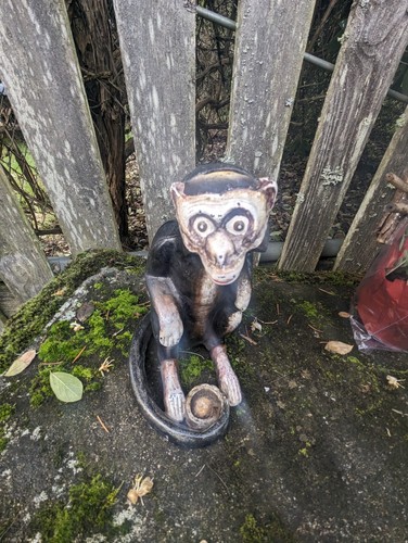 Antique Hubley Cast Iron Sitting Monkey Coin Bank/ Door Stop | eBay